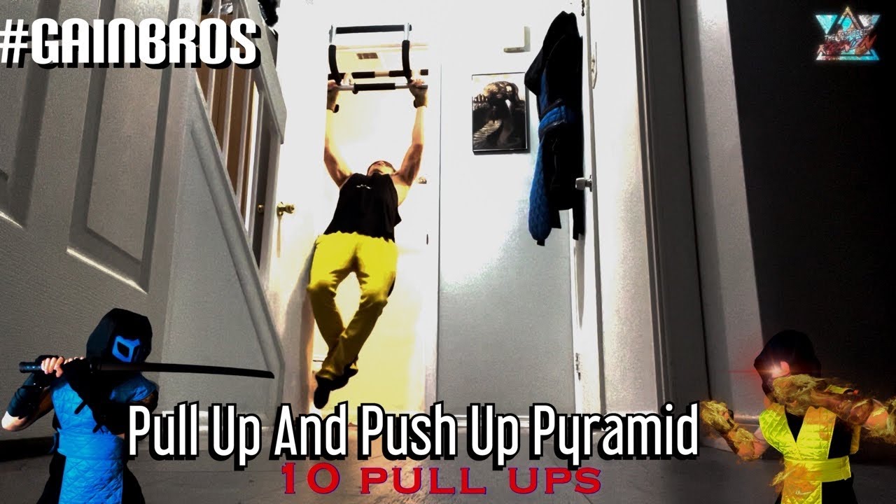 Pull Up And Push Up Pyramid Set #GainBros - YouTube