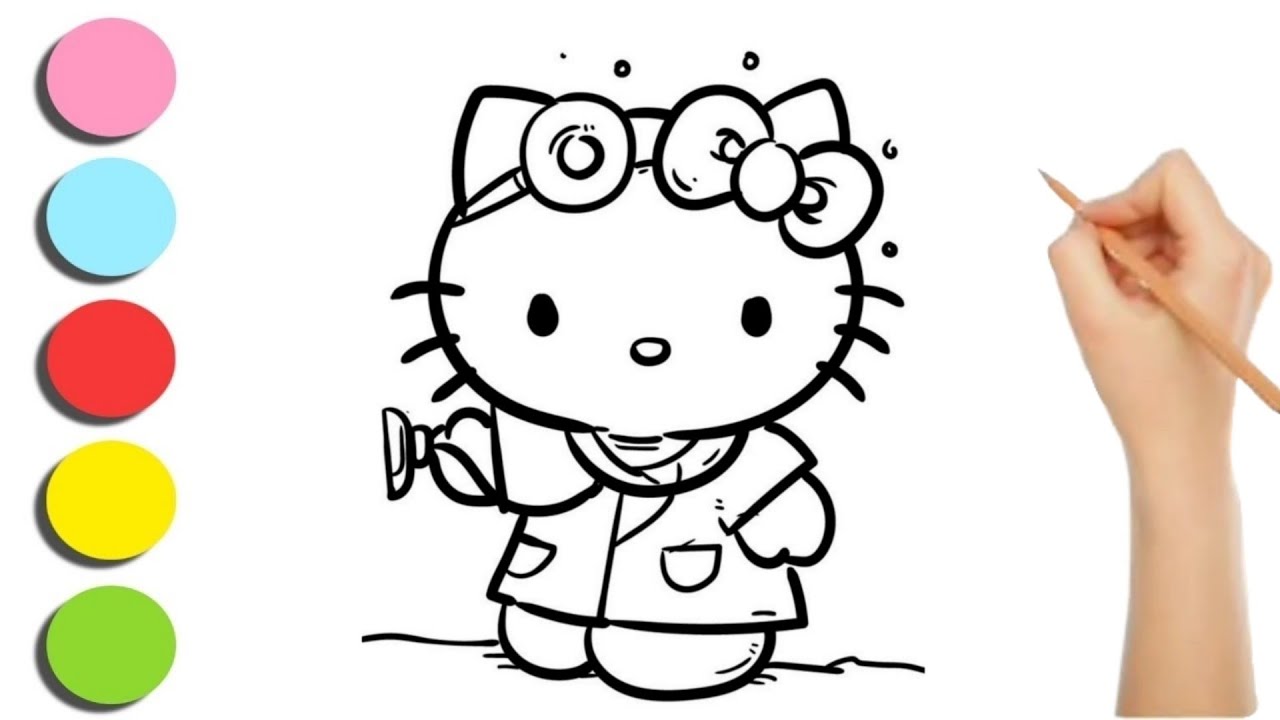 Hello Kitty Doctor Drawing, Painting & Coloring for Kids & Toddlers ...