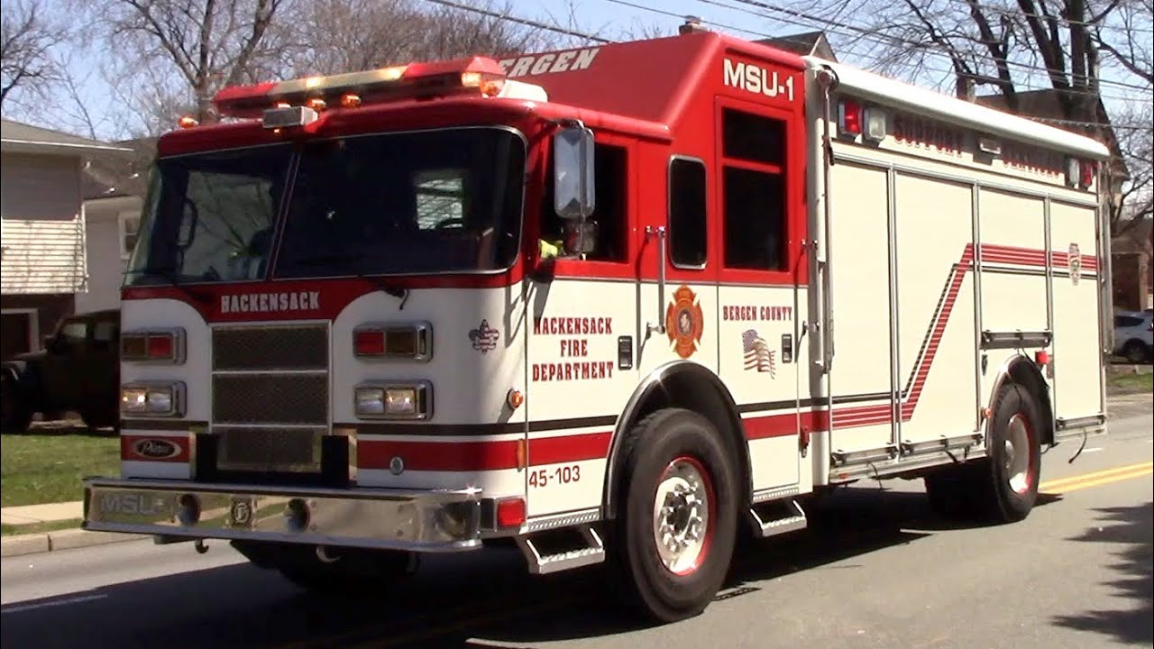 Hackensack Fire Department MSU-1 Responding 3-24-24 - YouTube
