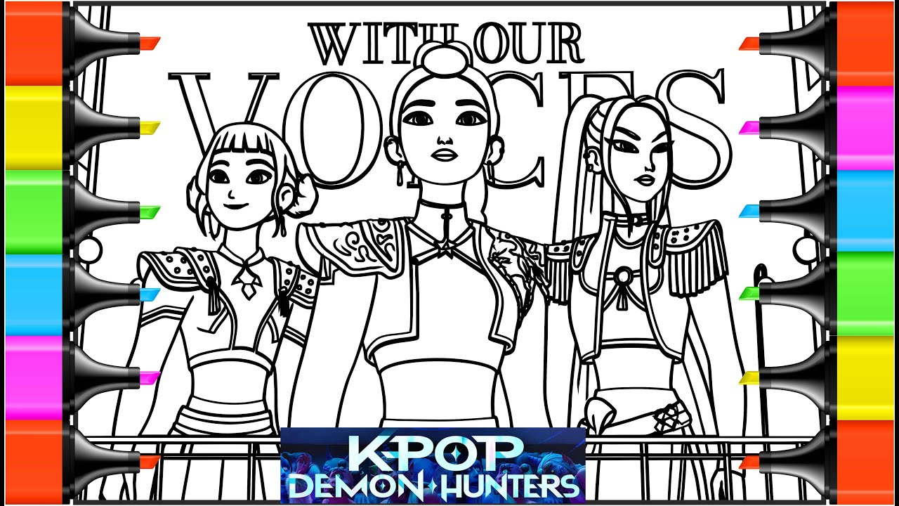 ‘Golden’ Lyric Video KPop Demon Hunters coloring / Kpop demon hunters ...