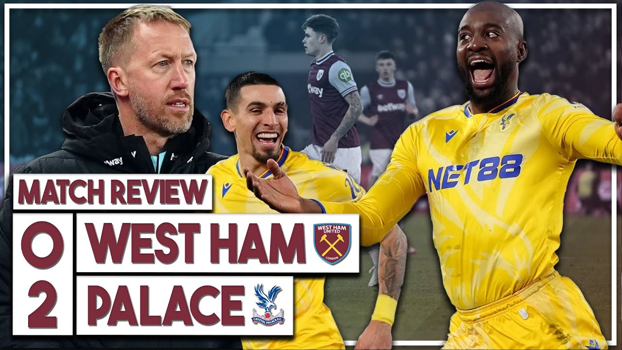 West Ham 0-2 Crystal Palace highlights | Mavropanos sent off as Mateta ...