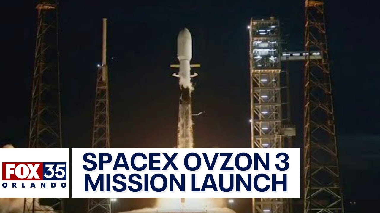 WATCH: SpaceX launches Falcon 9 rocket carrying Ovzon 3 - YouTube