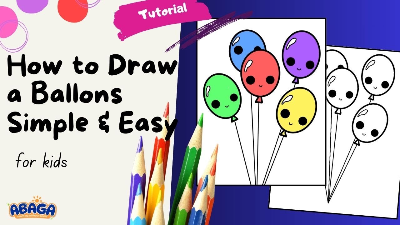 How to Draw a Ballons Simple & Easy for Kids - YouTube