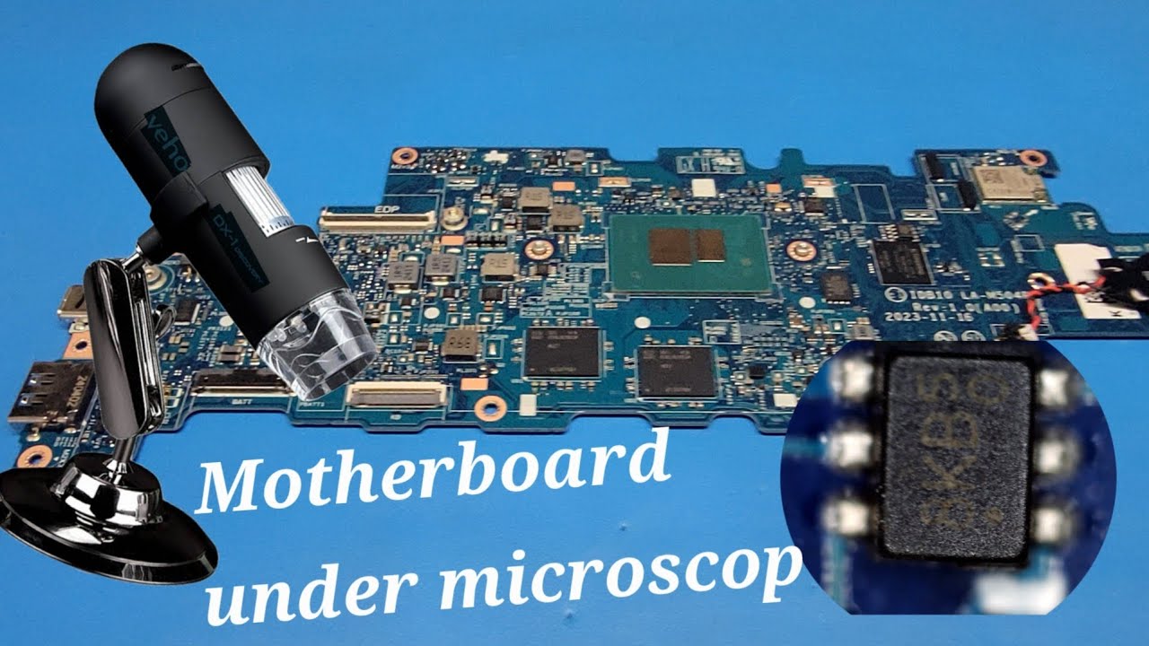 Motherboard under microscop, 200X - YouTube