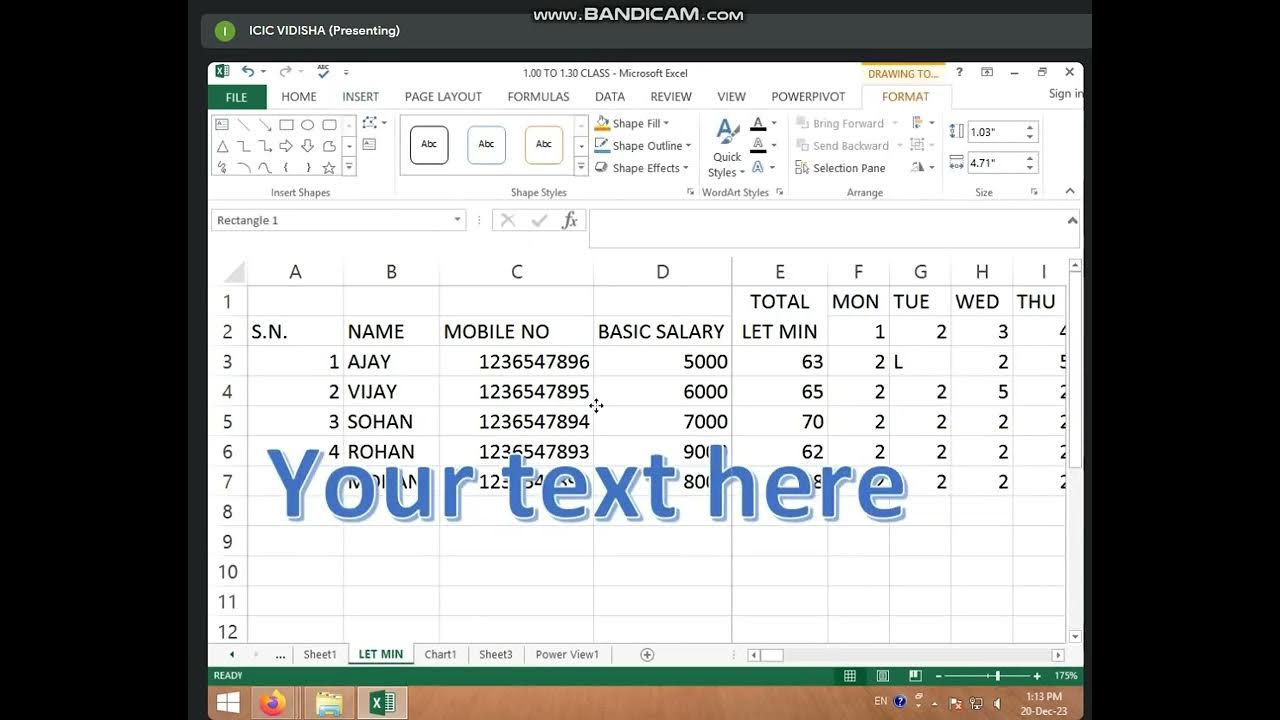 1:00 TO 1:30 PART-1 (LINKS+TEXT+SYMBOLS GROUP IN MS EXCEL 2013) BY BHARTI CHANDANI (20 DEC 2023 ...