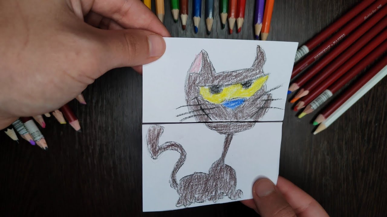 Smug Cat - Opens mouth. Coloring, How to draw - YouTube