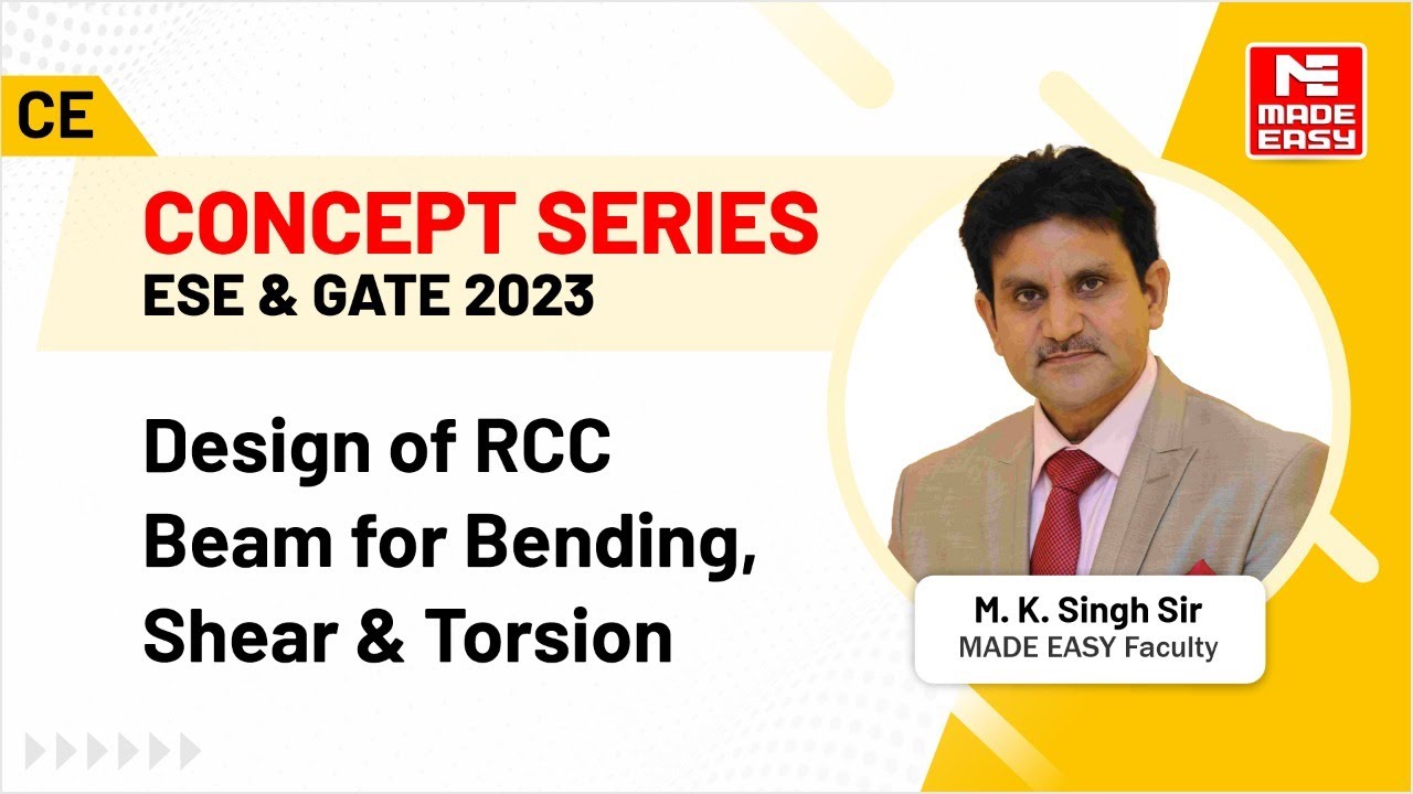 ESE & GATE 2023 Concept| Design of RCC Beam for Bending, Shear ...