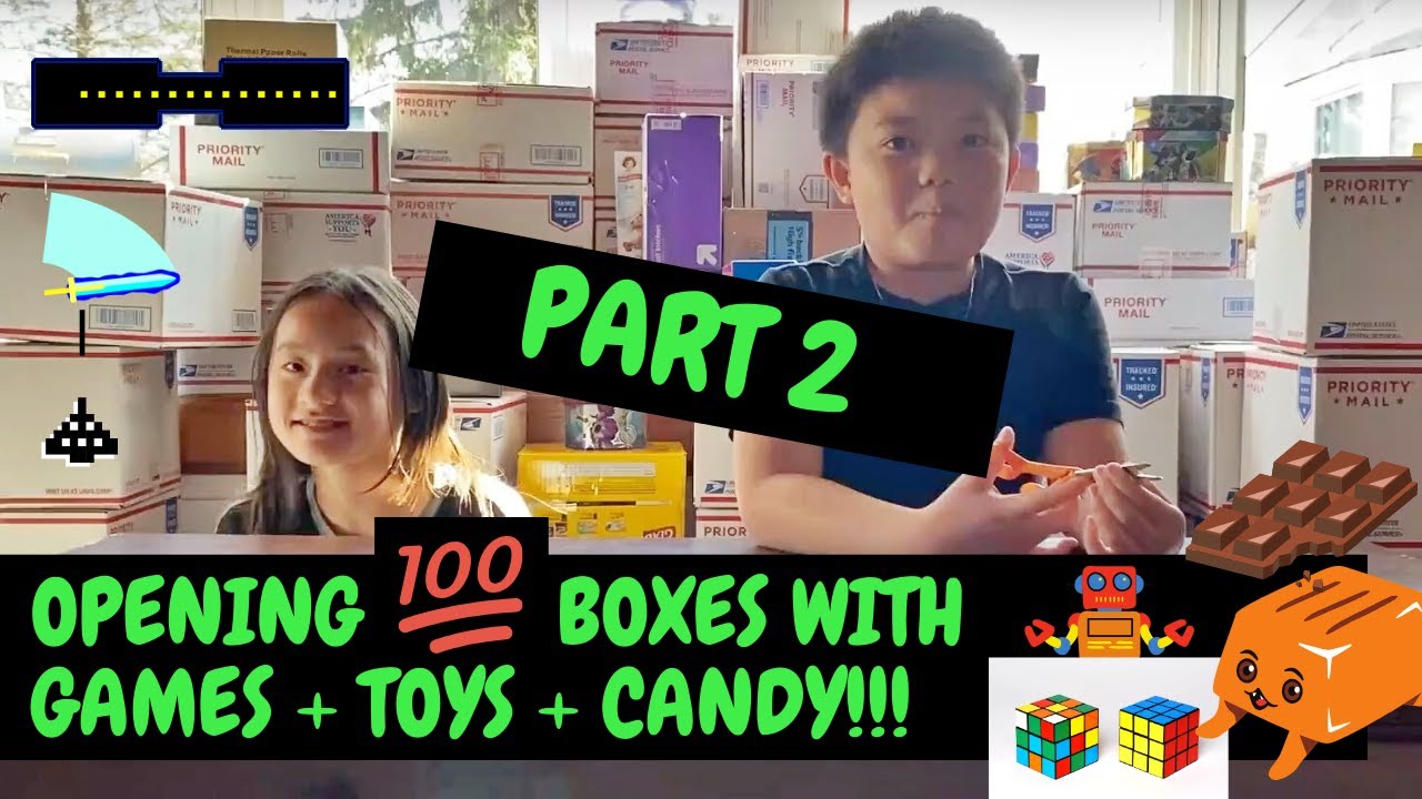 OPENING 100 BOXES WITH TOYS, GAMES, FUN SURPRISES!!!! - PART 2 - YouTube