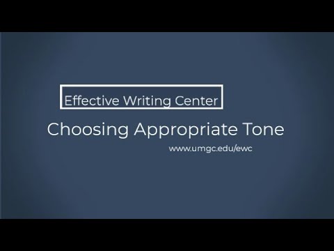 Choosing an Appropriate Tone - YouTube