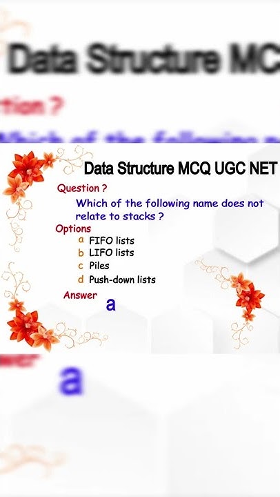 Data Structure MCQ UGC NET | WHICH OF THE FOLLOWING NAME Relate to stacks - YouTube