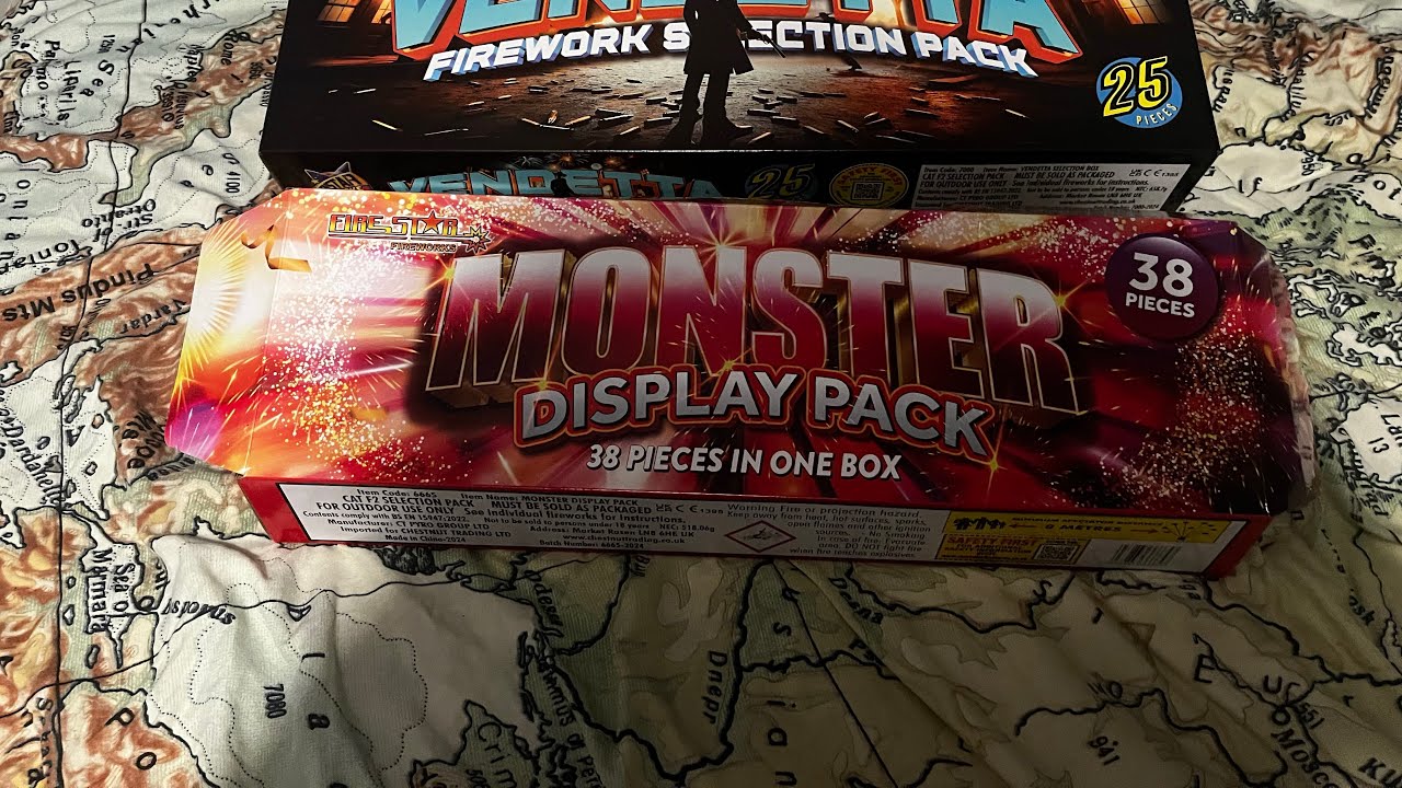 Part 2/3 MONSTER firework display pack Morrisons 38 pieces - YouTube