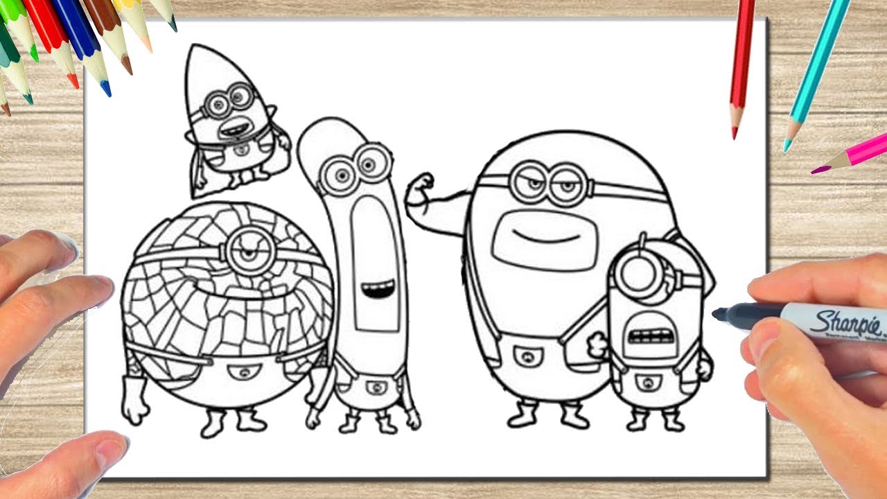 How to Draw all the MEGA MINION Very EASY | For KIDS | Step by Step ...