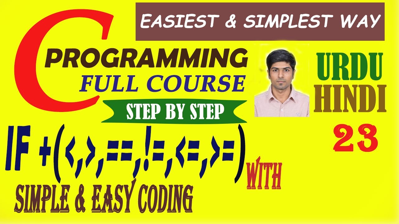 If Condition With Relational Operators Code C Language Tutorial For 8258