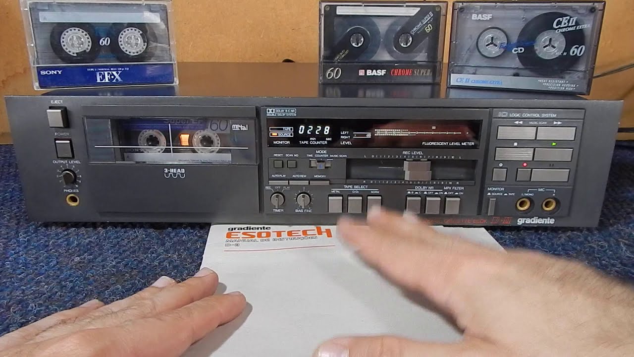 Gradiente ESOTECH D-II - Tape Deck 3 cabeças .cassete - k7 ...