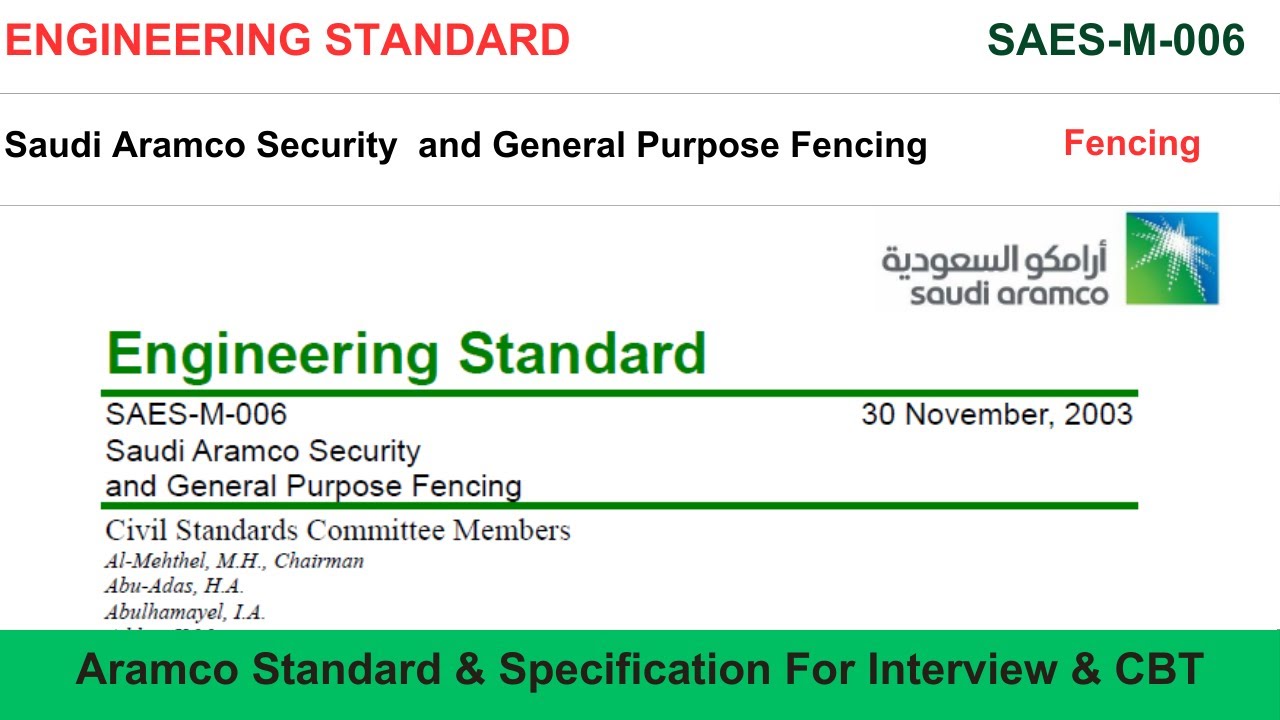 SAES-M-006 Fencing Complete Guide and Specifications Saudi Aramco ...