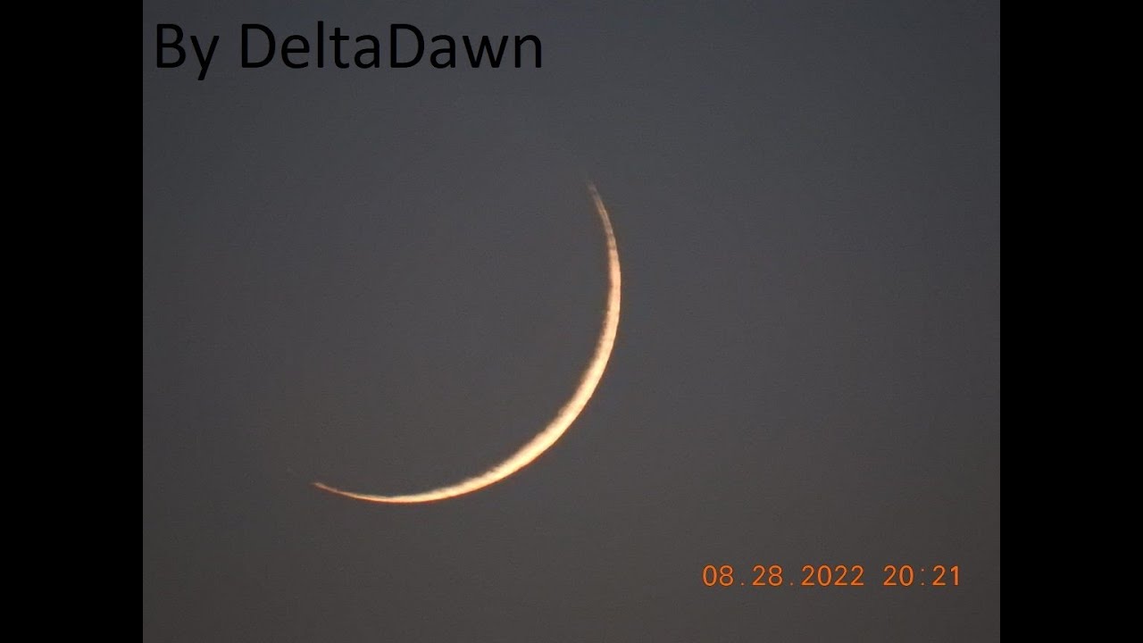 First Visible Crescent 6th Moon August 28, 2022 - YouTube