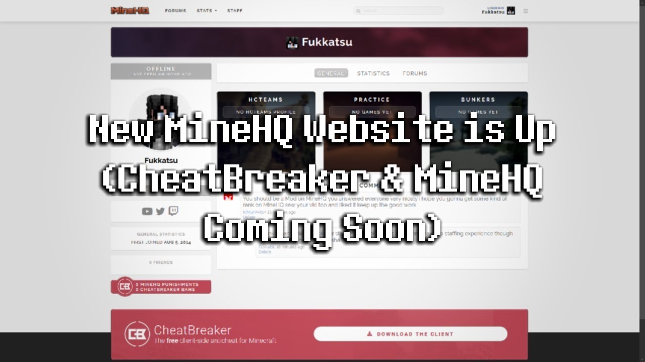 New MineHQ Website is Up (MineHQ and CheatBreaker Releasing Soon) - YouTube