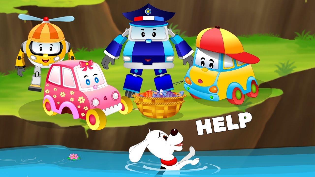 Super5 Squad Rescue Team on a Mission to save Baby Cars Puppy | Kids ...