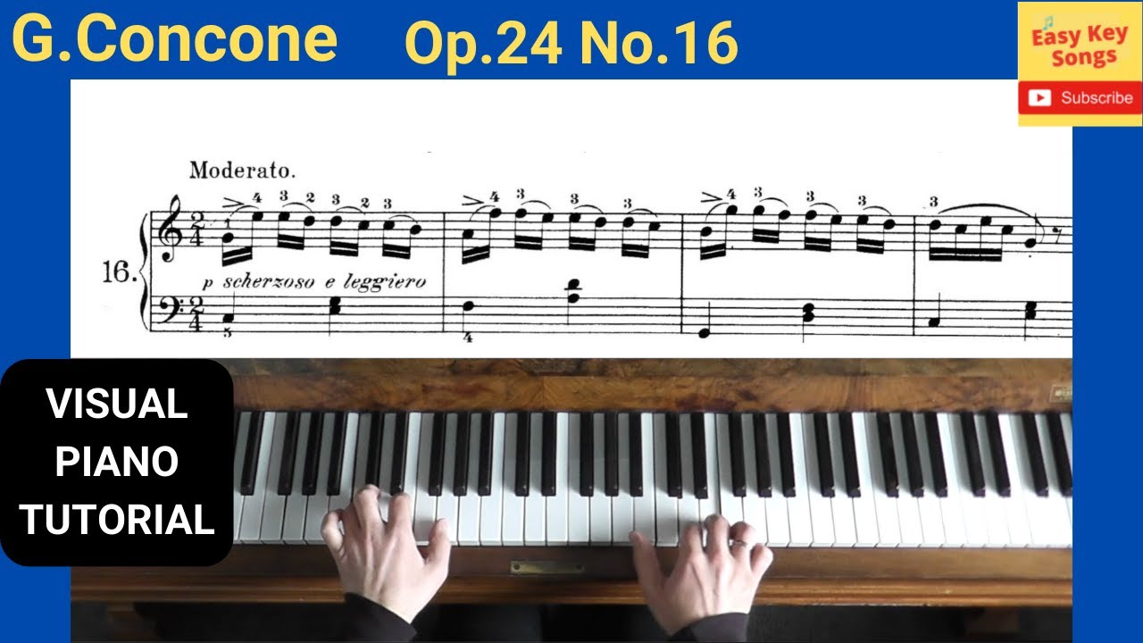G.Concone Etude No.16 Op.24 from 25 Melodic Studies. Easy and ...