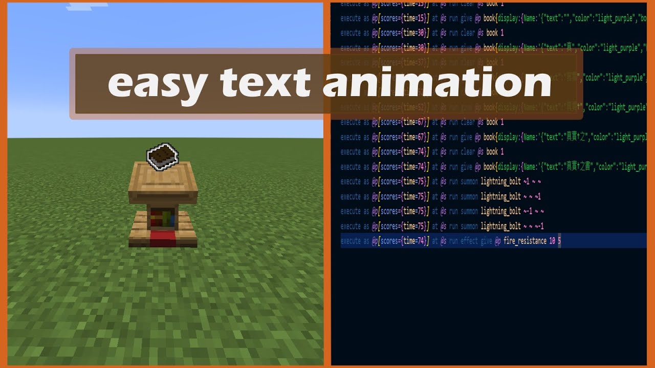 minecraft easy text animation - YouTube