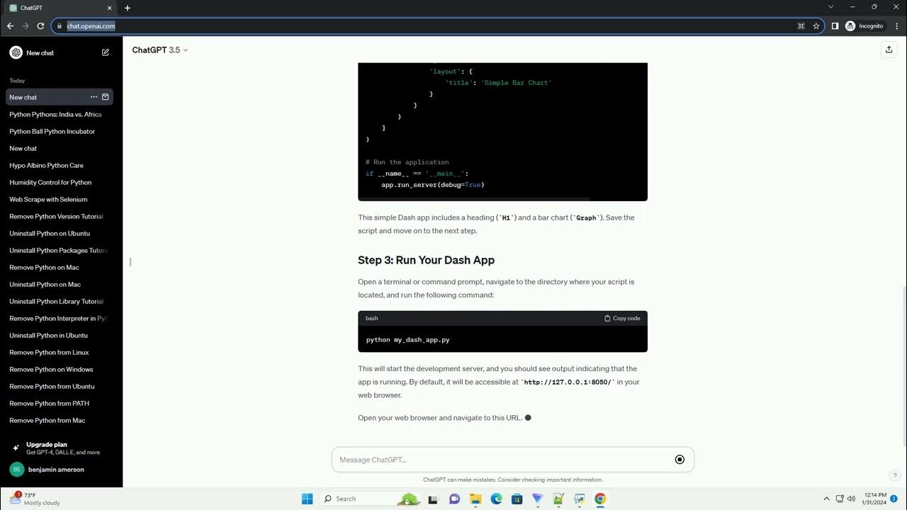 install dash python - YouTube