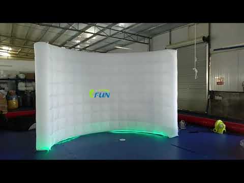 Inflatable Curved Wall / LED Lighting Inflatable Photo Booth Backdrop ...