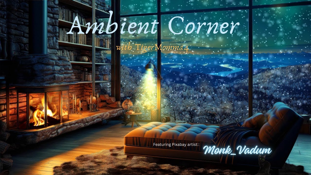 Ambient video w/ Peaceful Music ️ "Snow Storm and Cozy Room" ️ #asmr # ...