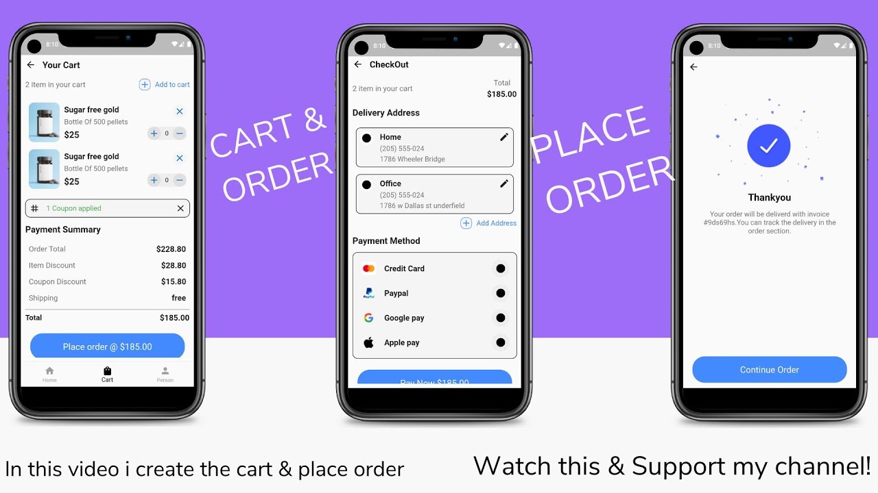 flutter advanced course Medicine App UI Cart & Counting Checkout! Must ...