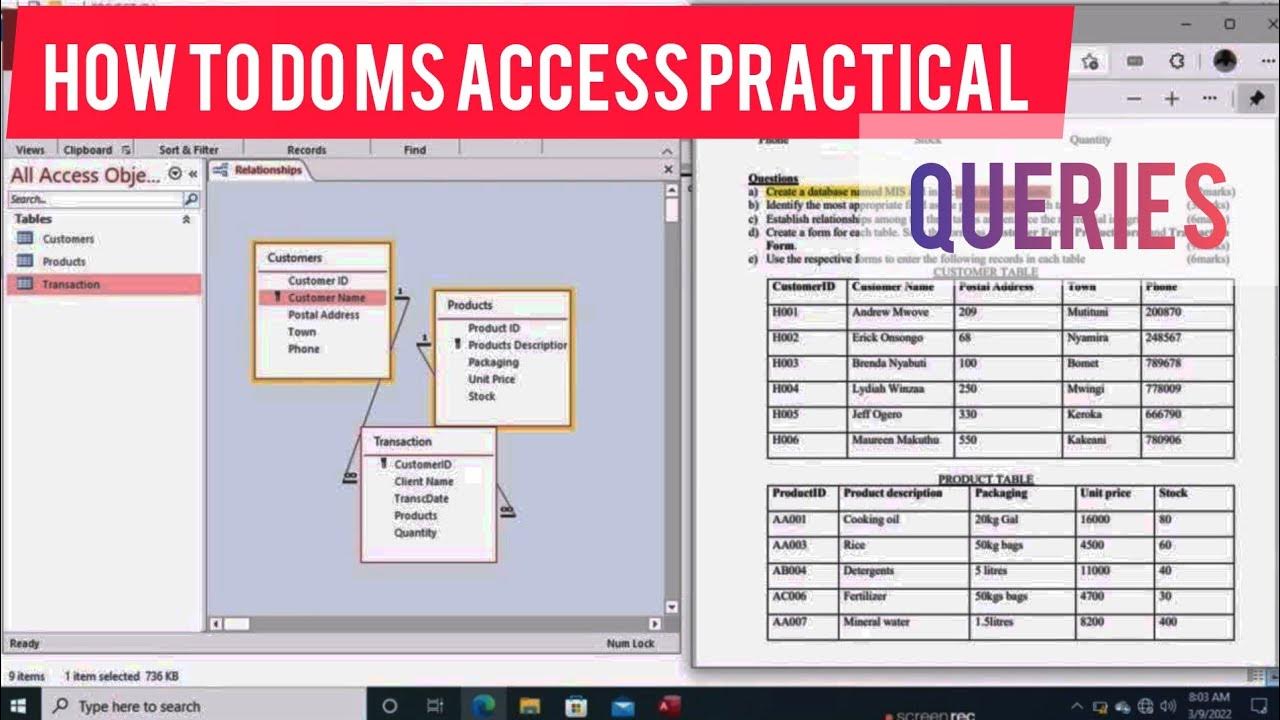 Database Practical Full 4: Tables | Forms | Queries | SQL | Calculation in Reports - YouTube