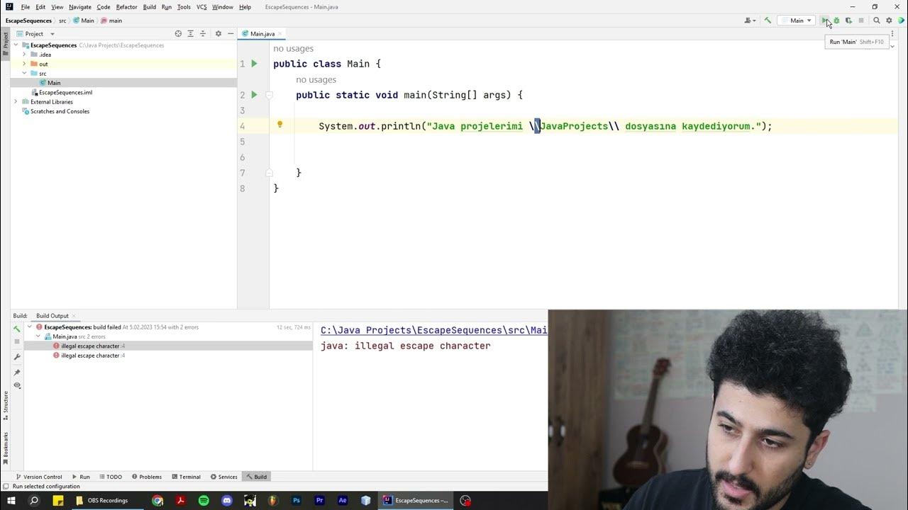 Escape Sequences Javada Yazdıramadığımız Semboller Temel Java Dersleri Youtube