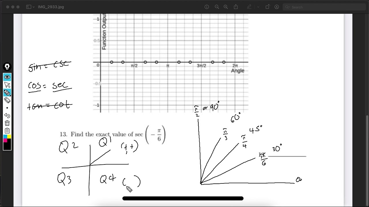 Finding Exact Value Of SEC Pi 6 YouTube