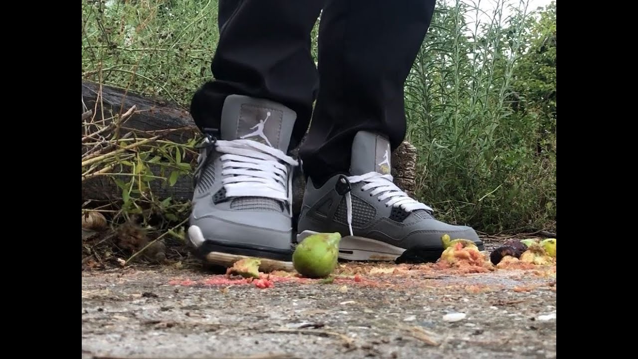 HUGE fruit crushing - Nike Jordan 4 - YouTube