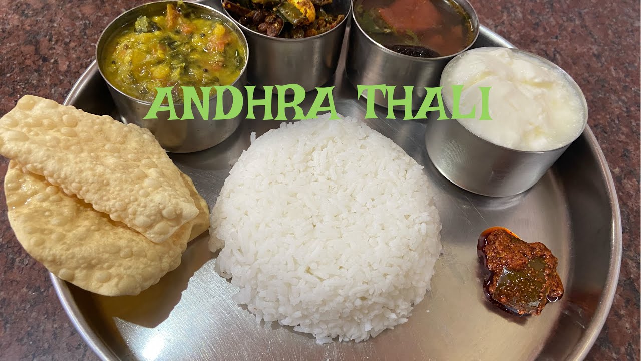 Andhra (simple)thali Recipe /South Indian veg thali in telugu - YouTube