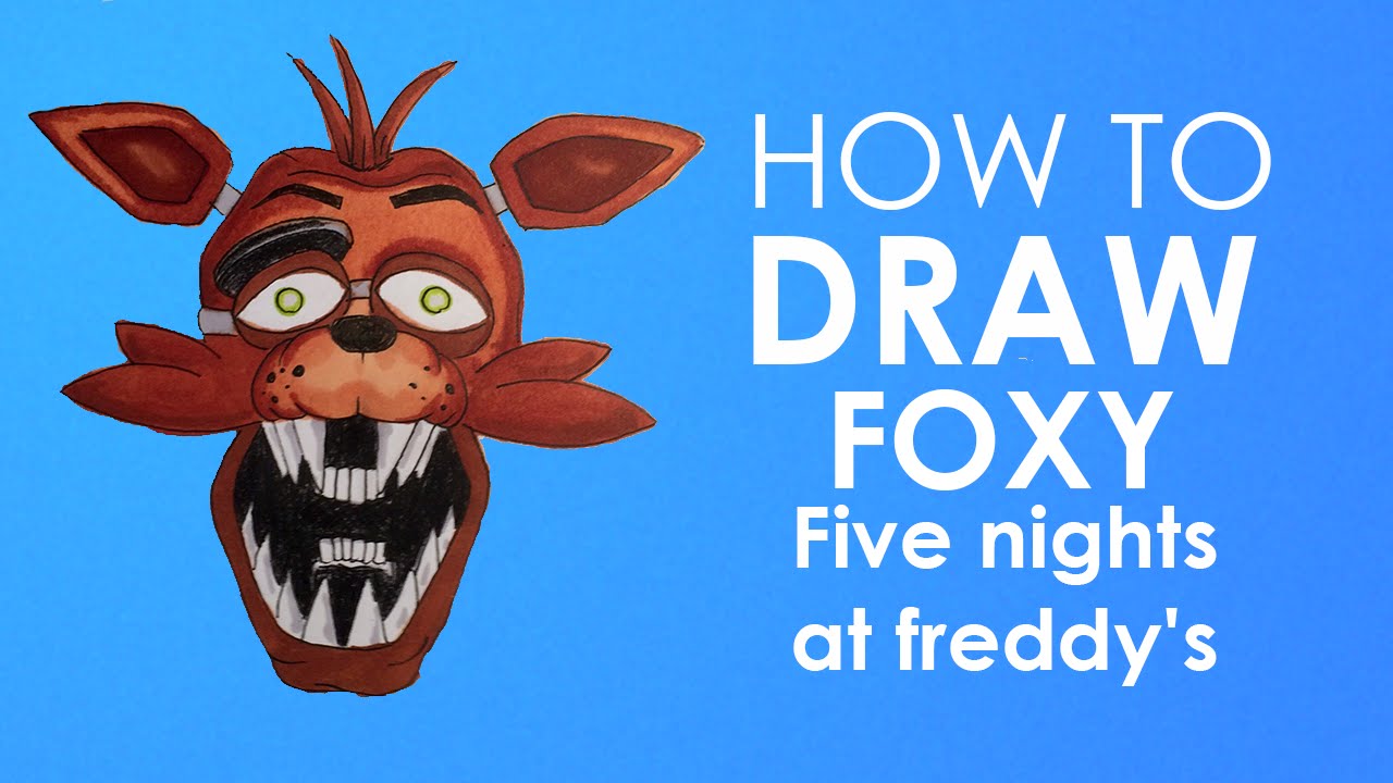How to draw Foxy - Five nights at freddy's - YouTube