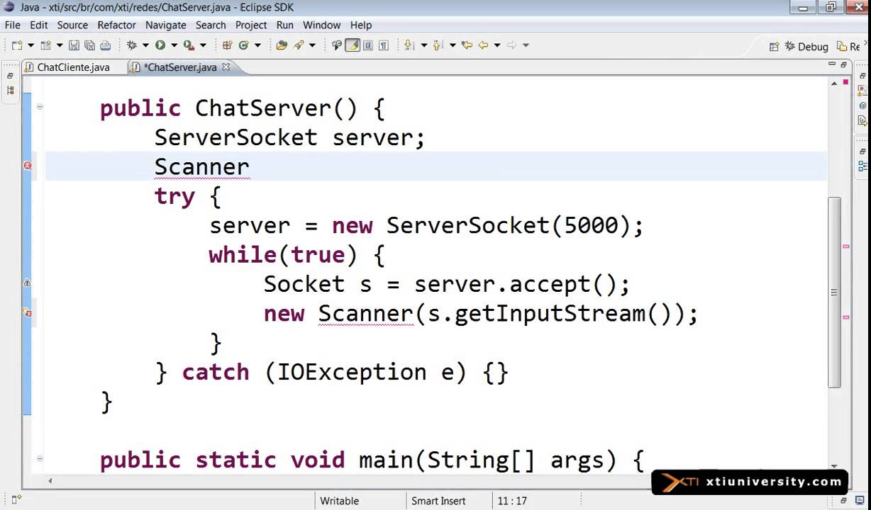 Universidade XTI - Curso Online Java - Aula 105 - Socket, Chat I - YouTube