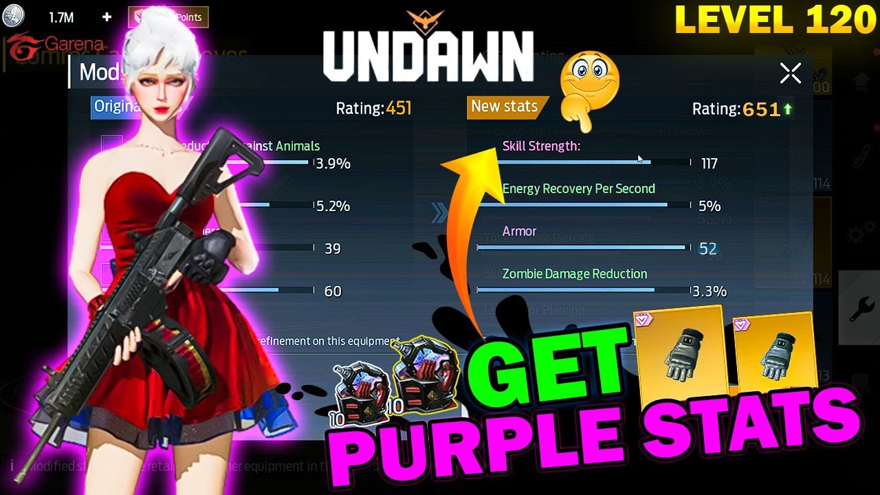 Undawn Get Purple Stats LvL 120 -Modify stats Gold Glove | How To Get ...