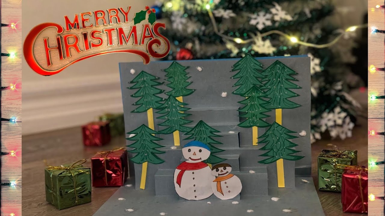3D Christmas Pop Up Card | How to make a 3D Pop Up Christmas Greeting ...