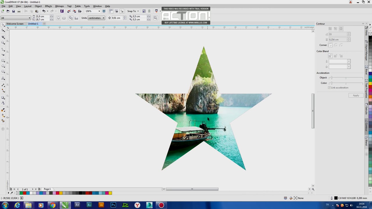 Corel Draw power clip resmi şekle gömmek - YouTube
