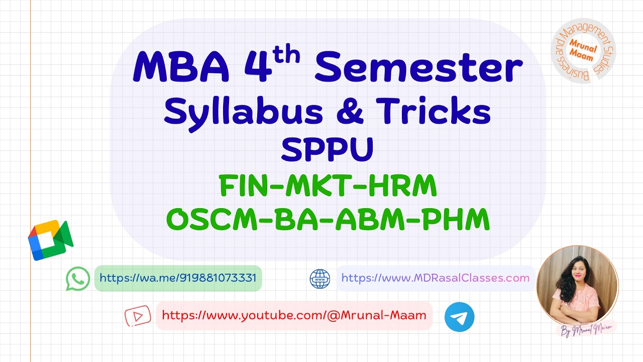 SPPU- MBA 4TH Semester Syllabus & Research Project Guidelines 📝📚📚 - YouTube