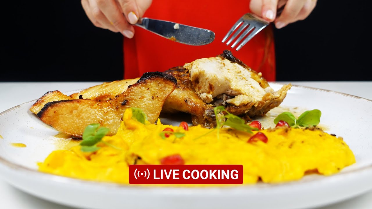 ️ LIVE Cooking 28 - Black Truffle Mushroom Pumpkin Purée with ...