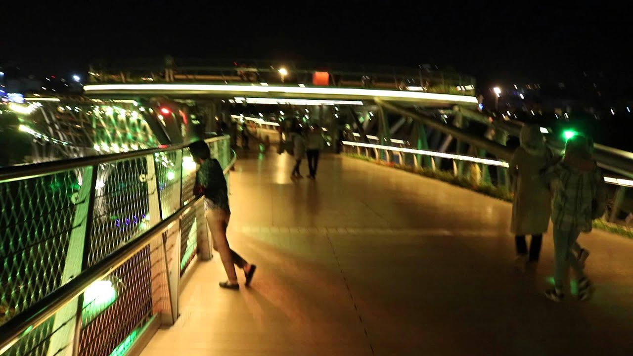 Iran - Tehran Tabiat nature bridge lightning (HD) - YouTube