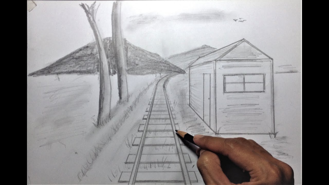 Simple Perspective Landscape Drawing