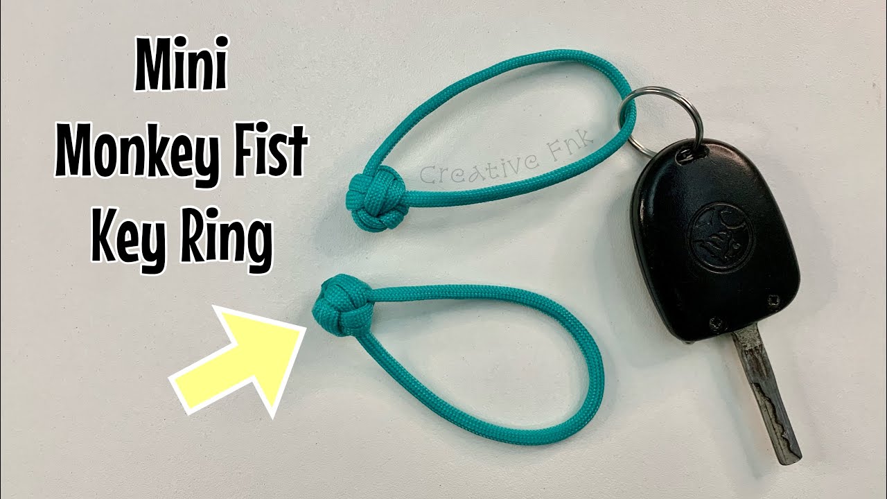How to make a mini monkey fist key ring - paracord key chain - YouTube