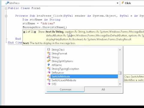 Learning VB.NET (Visual Basics) tutorial 20 - String class - YouTube