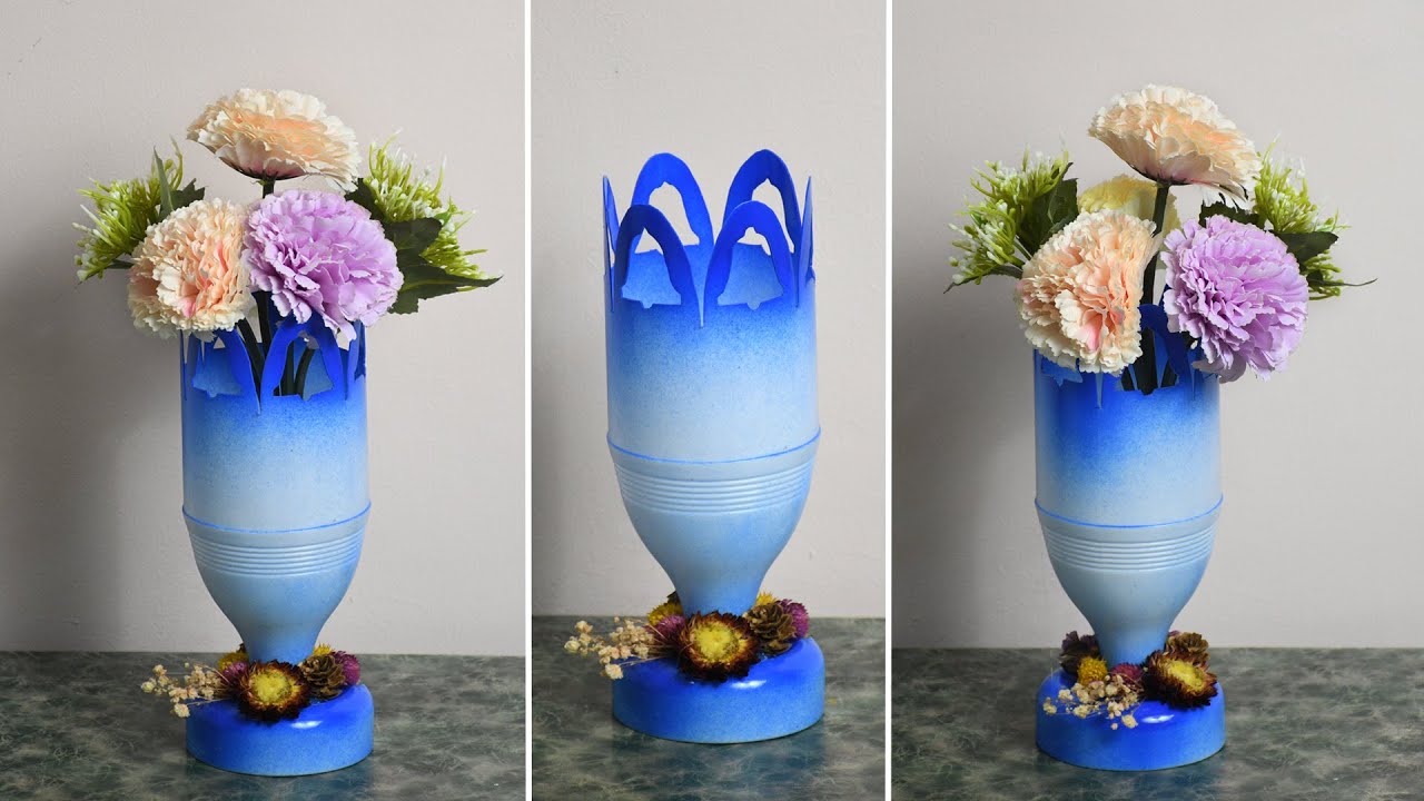 Bell Design Flower Vase | Recycle Plastic Bottles Flower Vase Easy ...