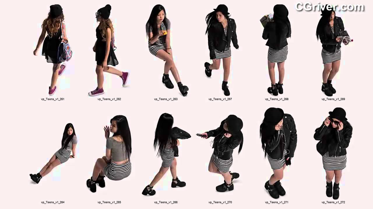2D Humain Modèle: Viz People Les Adolescents V1 - CGriver.com - YouTube
