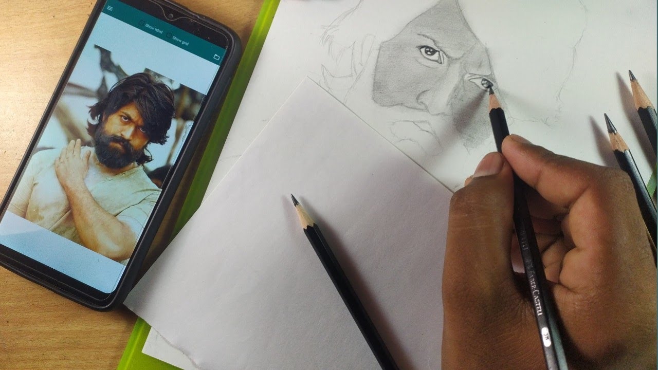 Drawing Yash | drawing rocky bhai (yash)kgf | pencil sketch - YouTube