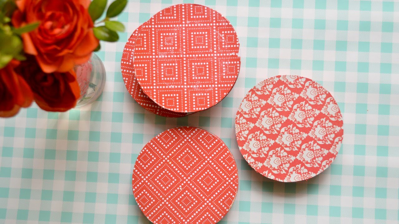 Make Colorful Wood and Paper Coasters - DIY Home - Guidecentral - YouTube