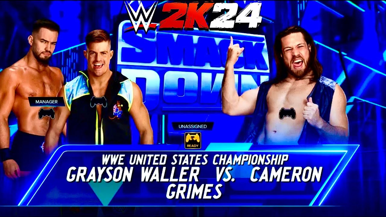 GRAYSON WALLER VS CAMERON GRIMES WWE 2K24 Simulation Match - YouTube