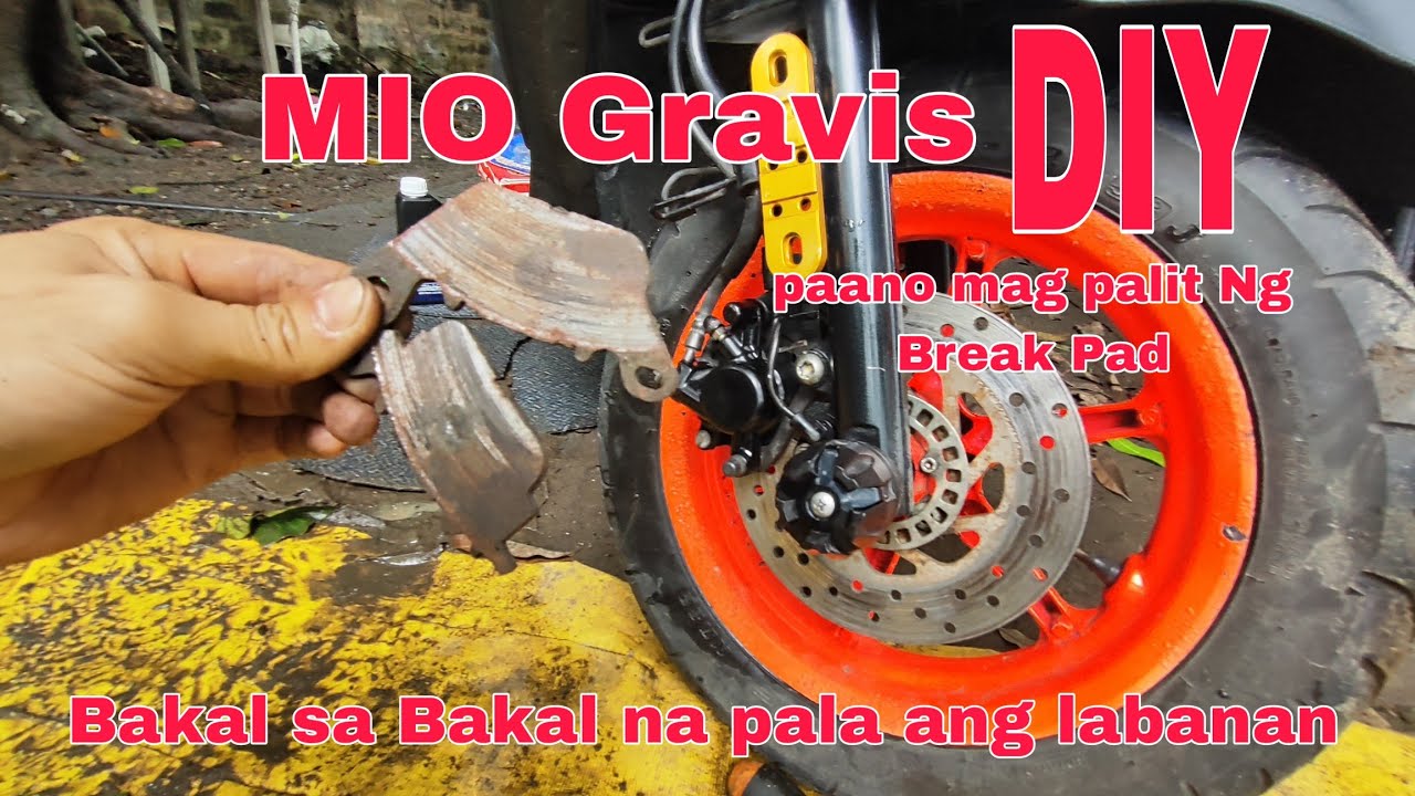 YAMAHA MIO GRAVIS | How To Replace Break Pad DIY | Paano mag palit Ng ...